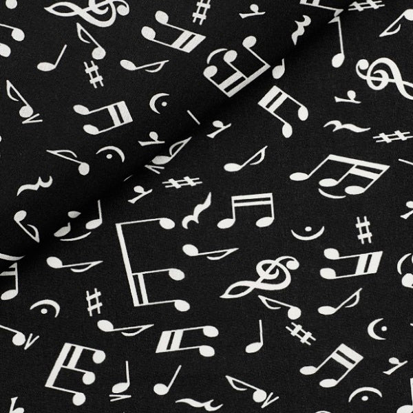 Coton Notes de musique sur fond noir – Bouledeglace